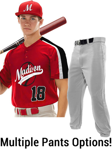 Adult/Youth "Smooth Performance Brushback" Two-Button Baseball Uniform ...