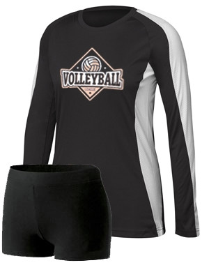 Womens "Grace" Volleyball Uniform Set with Tight Fit Shorts - All ...