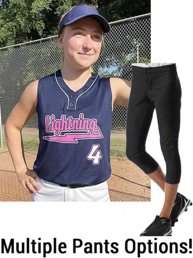 Womens/Girls "Boost" Two-Button Softball Uniform Set - All Sports Uniforms
