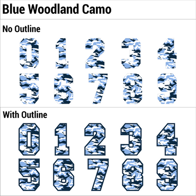 Woodland Camo Numbers - All Sports Uniforms
