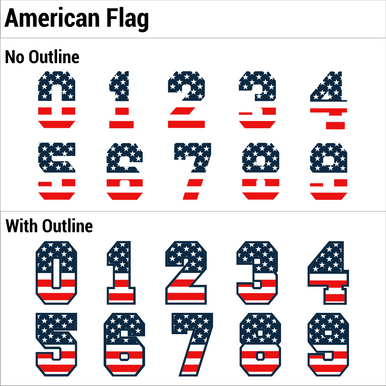 American Flag Numbers - All Sports Uniforms