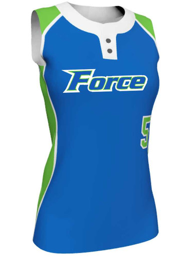 Control Series Premium "Pick Off" Custom Sublimated Sleeveless 2 Button Softball Jersey - All ...