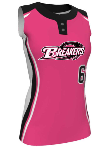 Control Series Premium "Round Third" Custom Sublimated Sleeveless 2 Button Softball Jersey - All ...