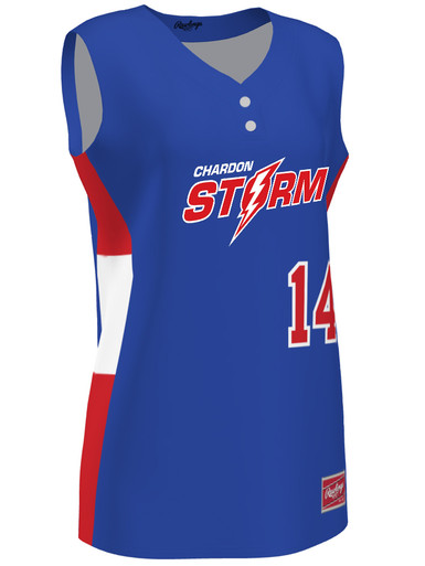 Control Series Premium "Riptide" Custom Sublimated Sleeveless 2 Button Softball Jersey - All ...