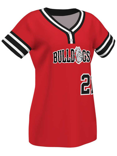 Control Series Premium "Rebel" Custom Sublimated 2 Button Softball Jersey - All Sports Uniforms