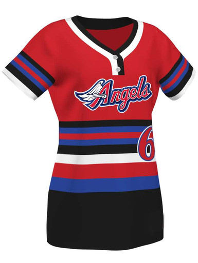 Control Series Premium "Torque" Custom Sublimated 2 Button Softball Jersey - All Sports Uniforms