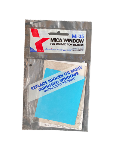 Medium size uncut Mica Window, 3 x 4''. Fits KeroSun heaters.
