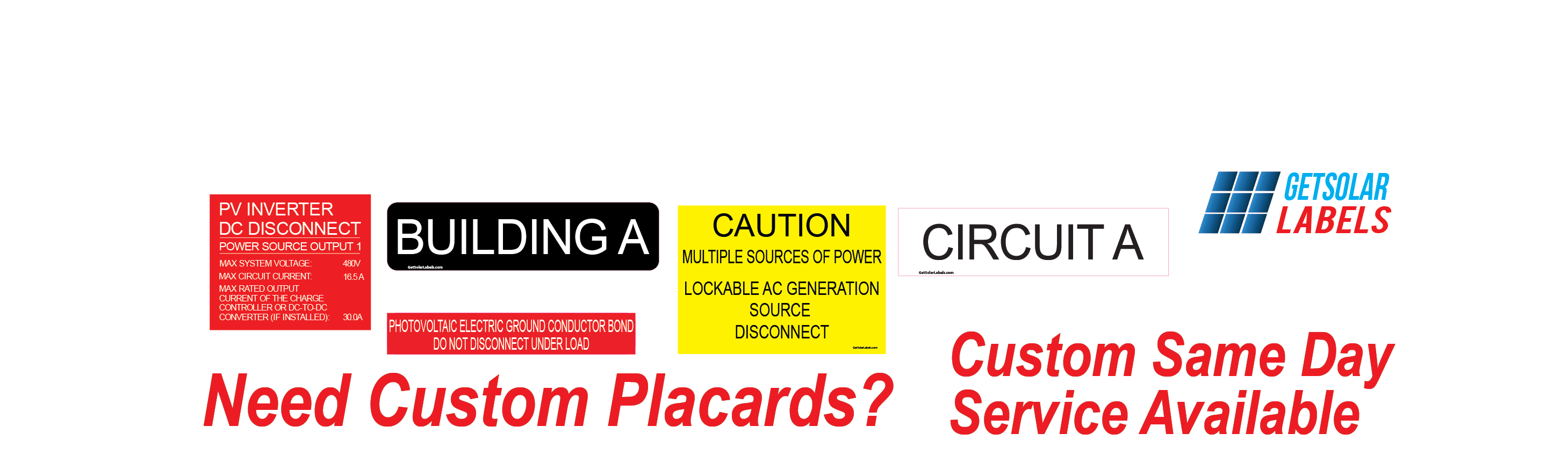 Solar Placards and Labels - Get Solar Labels