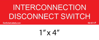02-61 Interconnection Disconnect Switch - Get Solar Labels