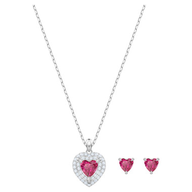 Swarovski Red Heart-Shaped Crystals Set