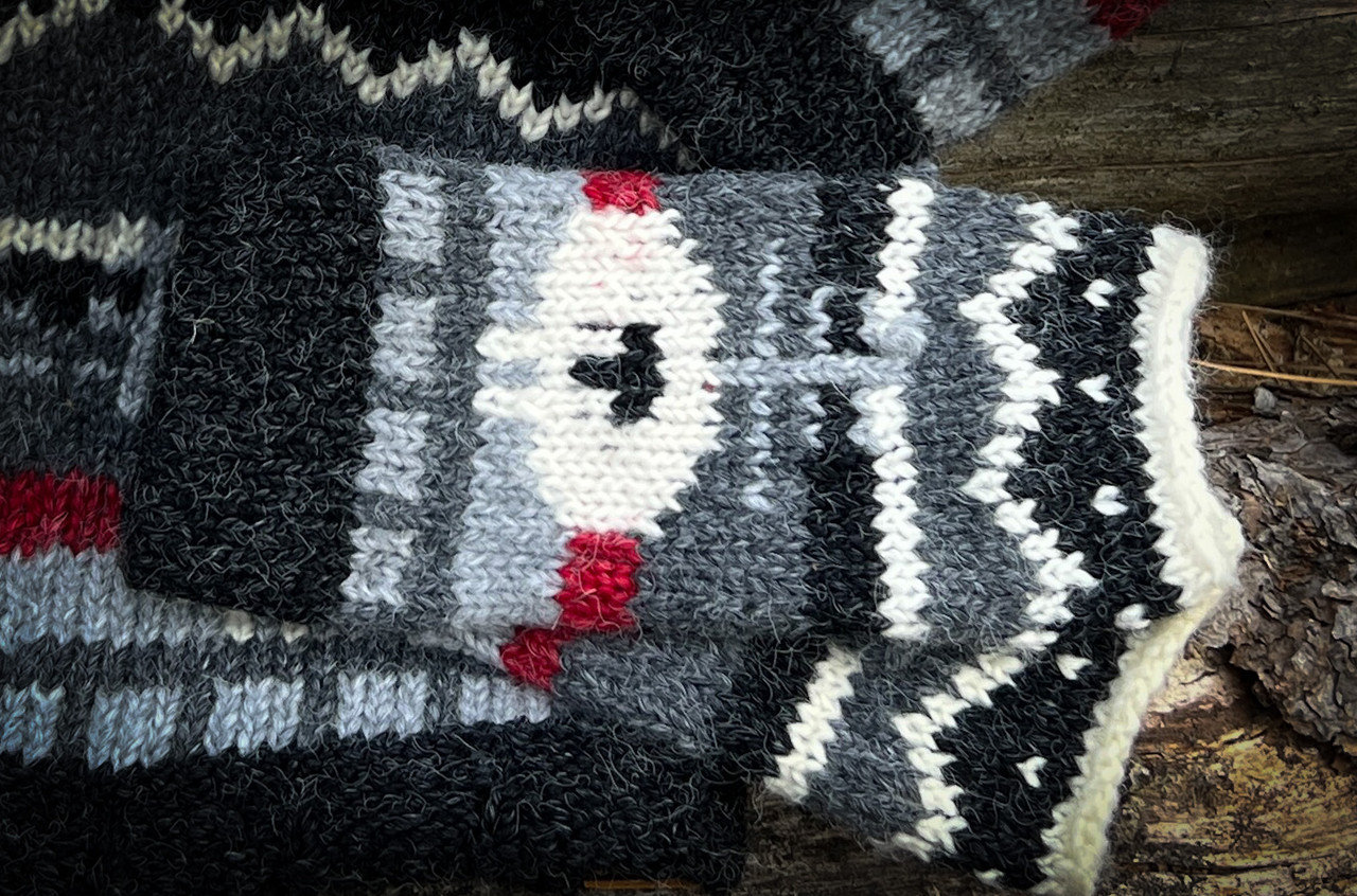 Peruvian Trading co. Hat & Cut off mittens