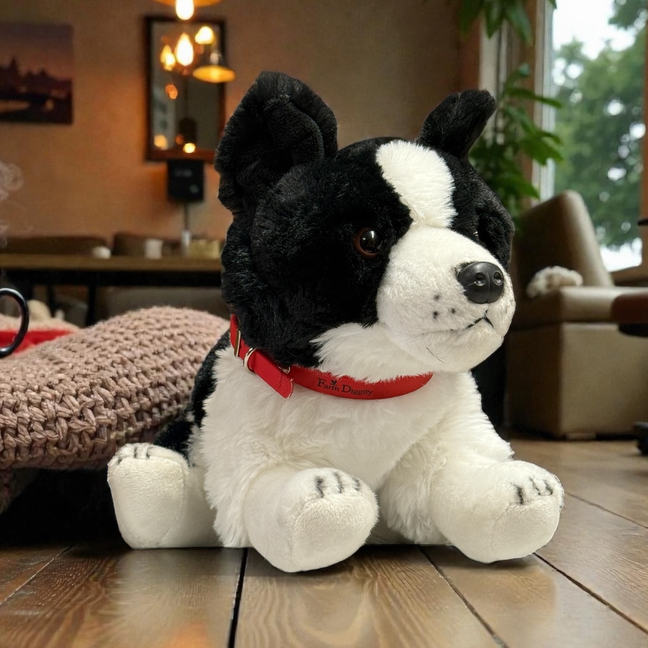 Border Collie Dog Stuffed Animal Plushie, Gifts for Kids, Dog Plush Toy ...