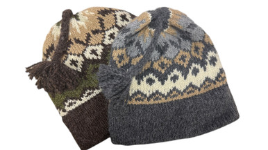 Peruvian Trading co. Hat & Cut off mittens