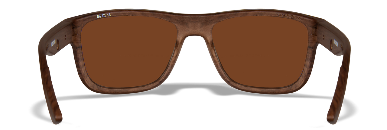 WileyX - Ovation CAPTIVATE™ Polarized Green Mirror/ Matte Woodgrain Frame