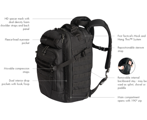 First Tactical Specialist 1-Day Backpack - Black - Civil Safety