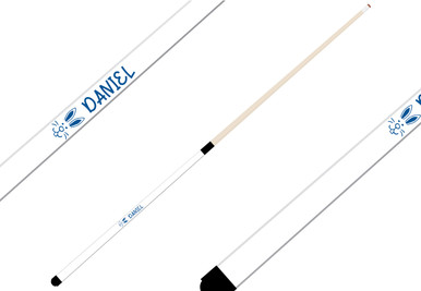 Personalized Boy Bunny 48" Kid's Junior White Pool Cue | CueSight.com
