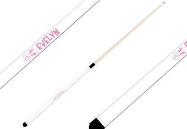 Personalized Girl Bunny 48" Kid's Junior White Pool Cue | CueSight.com