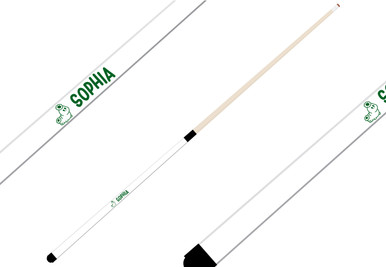 Personalized Caterpillar 48" Kid's Junior White Pool Cue | CueSight.com