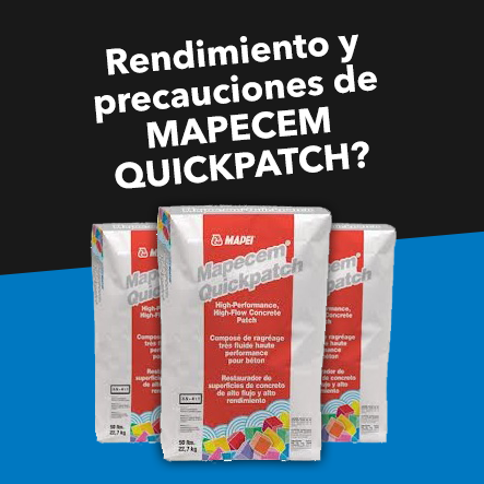 Rendimiento y precauciones al usar Mapecem Quickpatch - CTRES