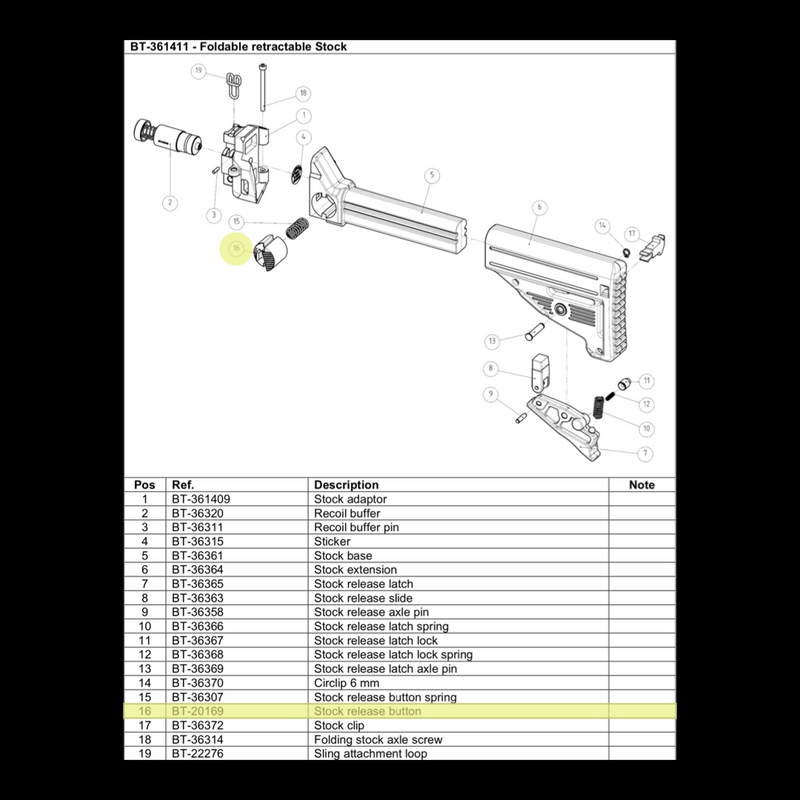 BT-20169 - BT-20169 - Stock Release Button