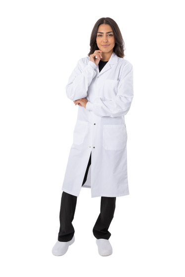 Greentown Unisex Snap Front Medical Lab Coat With Cuffs