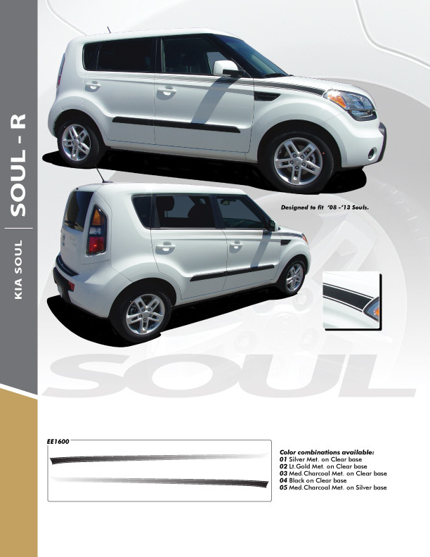 Kia Soul Stripes, Kia Soul Decals, Kia Soul Graphics - SOUL-R
