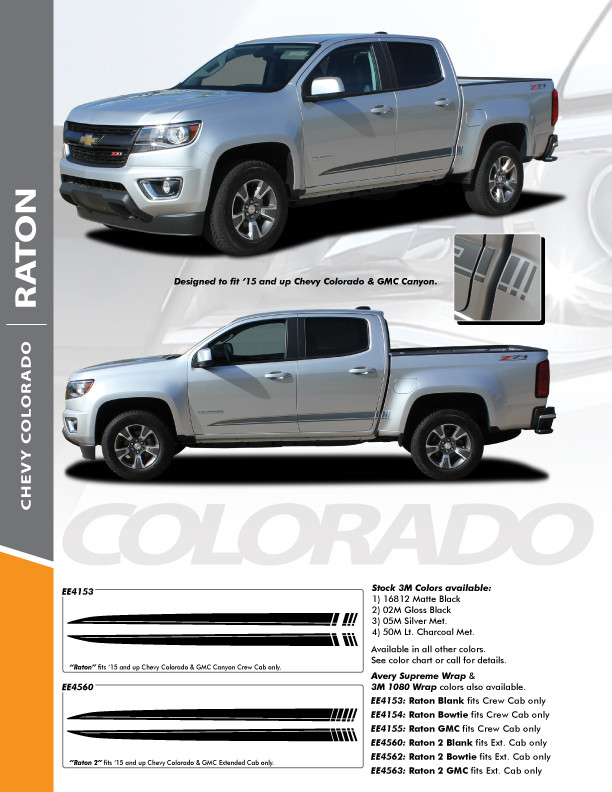 Chevy Colorado Stripes Vinyl Graphic Decal | 2015-2022 RATON Rockers