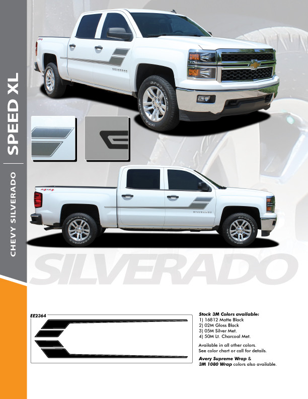 Chevy Silverado Stripes Side Door Vinyl Graphic Stripe Decal | SPEED XL ...