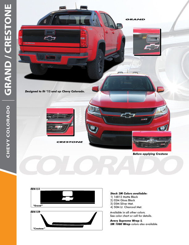 CRESTONE : 2015-2022 Chevy Colorado Front Grill Accent Vinyl Graphic ...