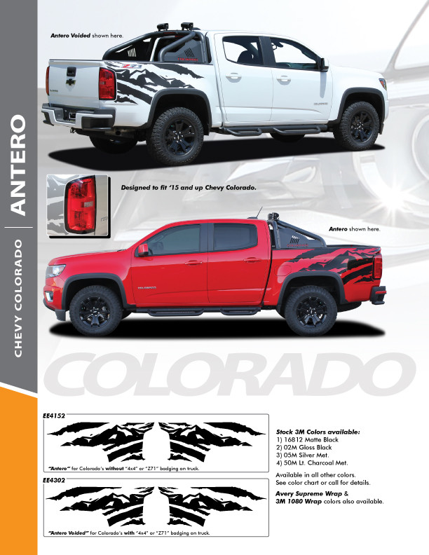 Chevy Colorado Graphic Bed Stripes Vinyl Decal | 2015-2020 ANTERO