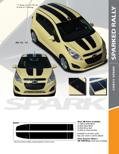 SPARK RALLY : 2013-2016 Chevy Spark Racing Vinyl Graphic Stripe Rally ...