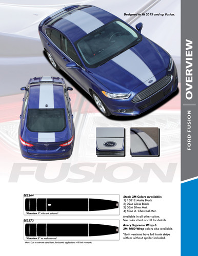 OVERVIEW : 2013-2018 Ford Fusion Center Hood Roof Trunk Spoiler Vinyl ...
