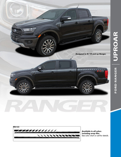 UPROAR : 2019-2024 Ford Ranger Body Door Accent Stripes Decals Vinyl ...