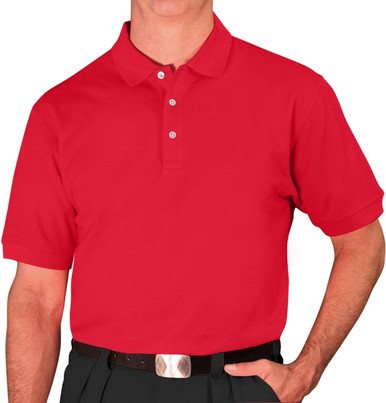 Cotton Pique Golf Shirts | Mens | Red