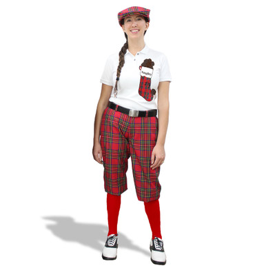 Ladies Christmas Royal Stewart Plaid Golf Knickers Outfit Naughty