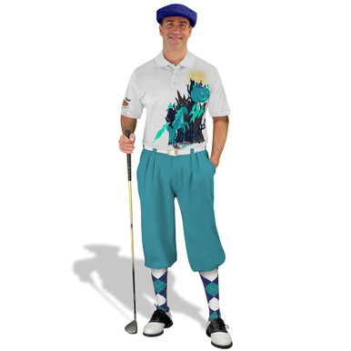Mens Golf Knickers Halloween Outfit | Headless Horseman Teal