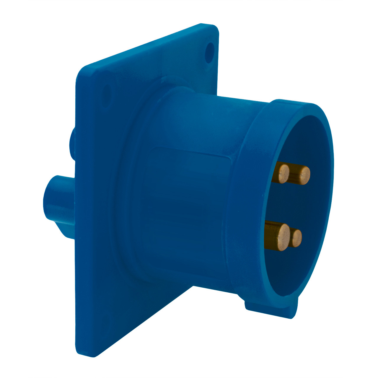 CEE Panel Mounted Inlet, 4 Pins, 32A, 230V, IP44, 70 x 70mm - Techna