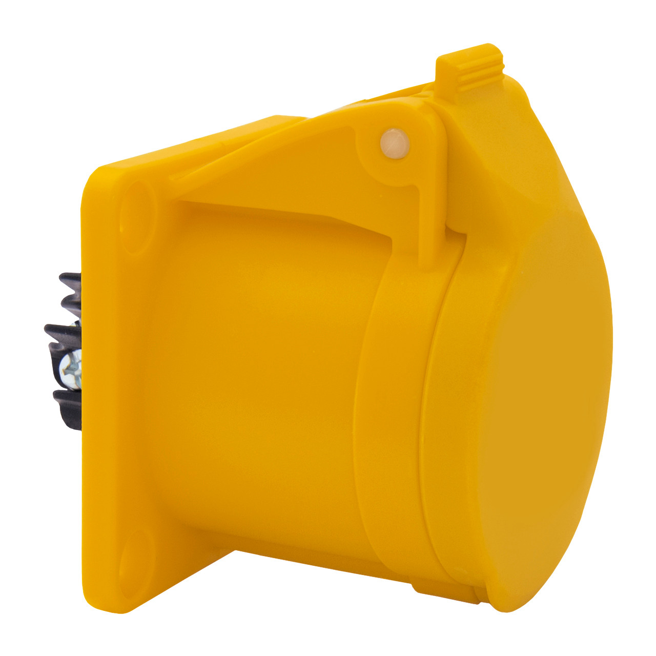 CEE Panel Mounted Socket, 3 Pins, 16A, 110V, IP54, 60 x 60mm - Techna