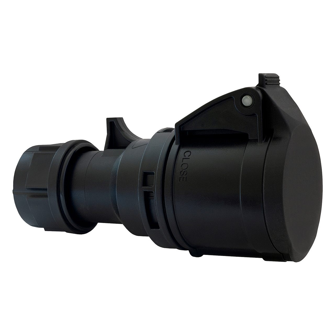 Cee Trailing Socket 3 Pins 16a 230v Ip44 Black Techna