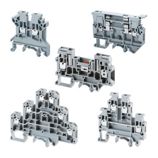 Din Rail terminals, screw, spring and push in - Techna