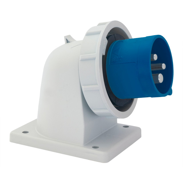 CEE Panel Mounted Inlet, 3 Pins, 16A, 230V, IP67, 66 x 86mm - Techna