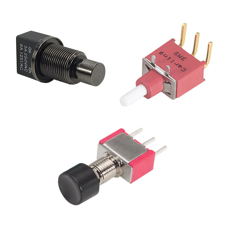Push Button Switches - Carling Series, Single or Double Pole