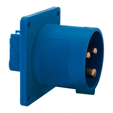CEE Panel Mounted Inlet, 3 Pins, 16A, 230V, IP44, 60 x 60mm - Techna