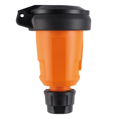Hightech SCHUKO Connector, Orange, Self-Closing Hinged Lid - Techna