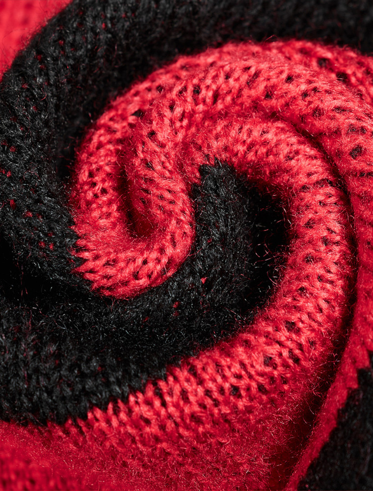 Punk Rave Slouch Knit Stripe Hoodie: Black / Red - Suicide Glam Australia