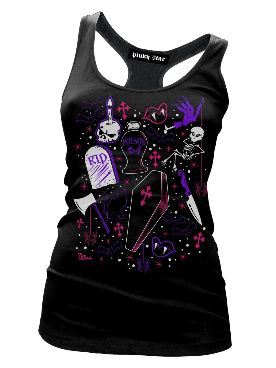Pinky Star Ghoulie Girl Flash Art Tank Top - Suicide Glam Australia