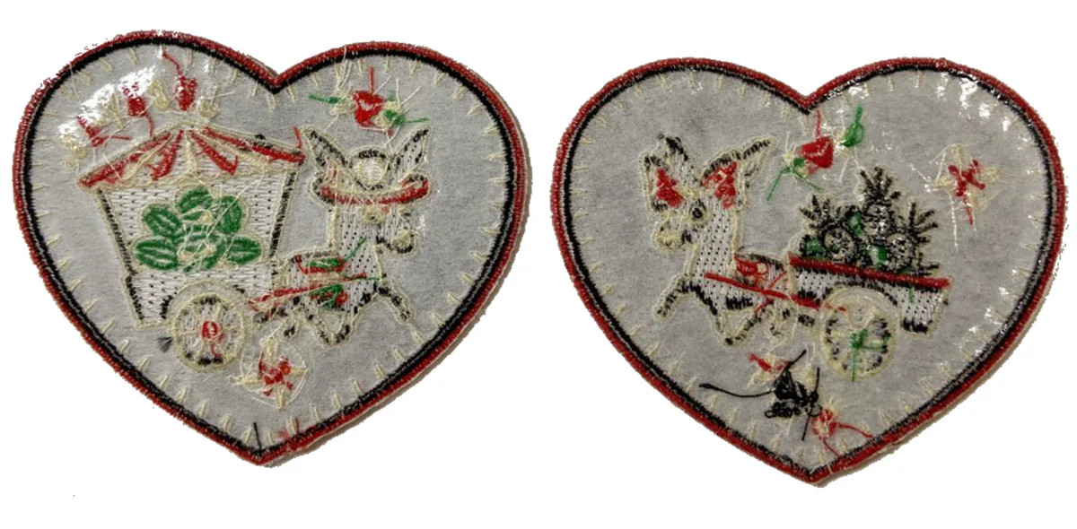Lucky 13 Los Donkeys Heart Patches - Set of 2 - Suicide Glam Australia