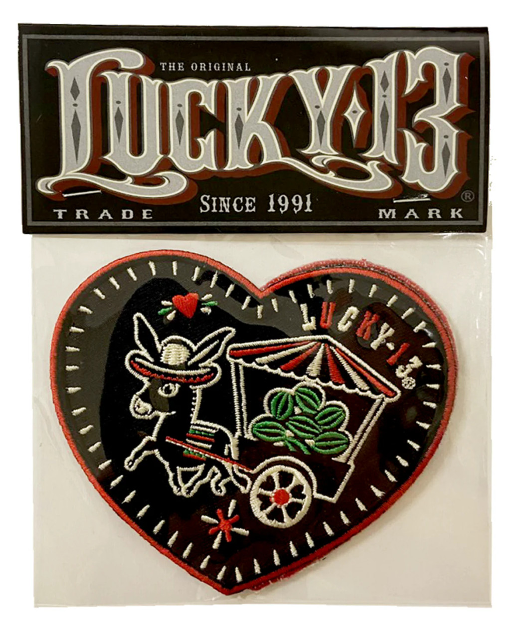 Lucky 13 Los Donkeys Heart Patches - Set of 2 - Suicide Glam Australia