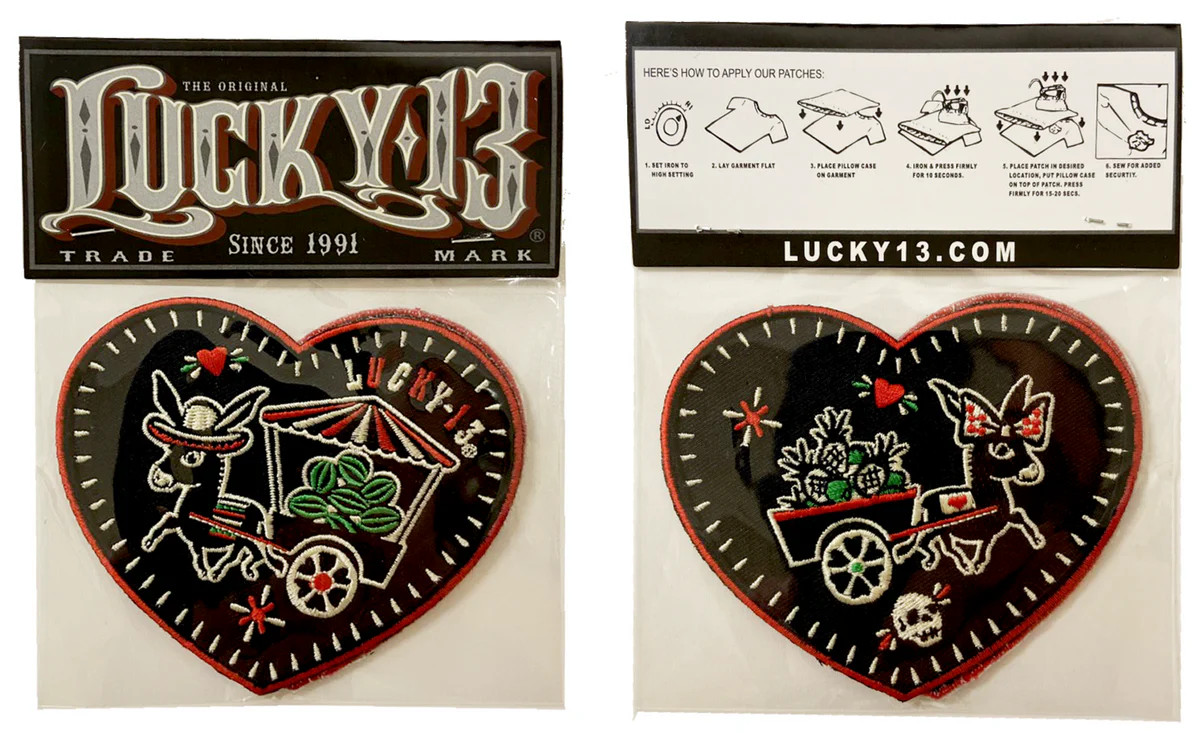 Lucky 13 Los Donkeys Heart Patches - Set of 2 - Suicide Glam Australia
