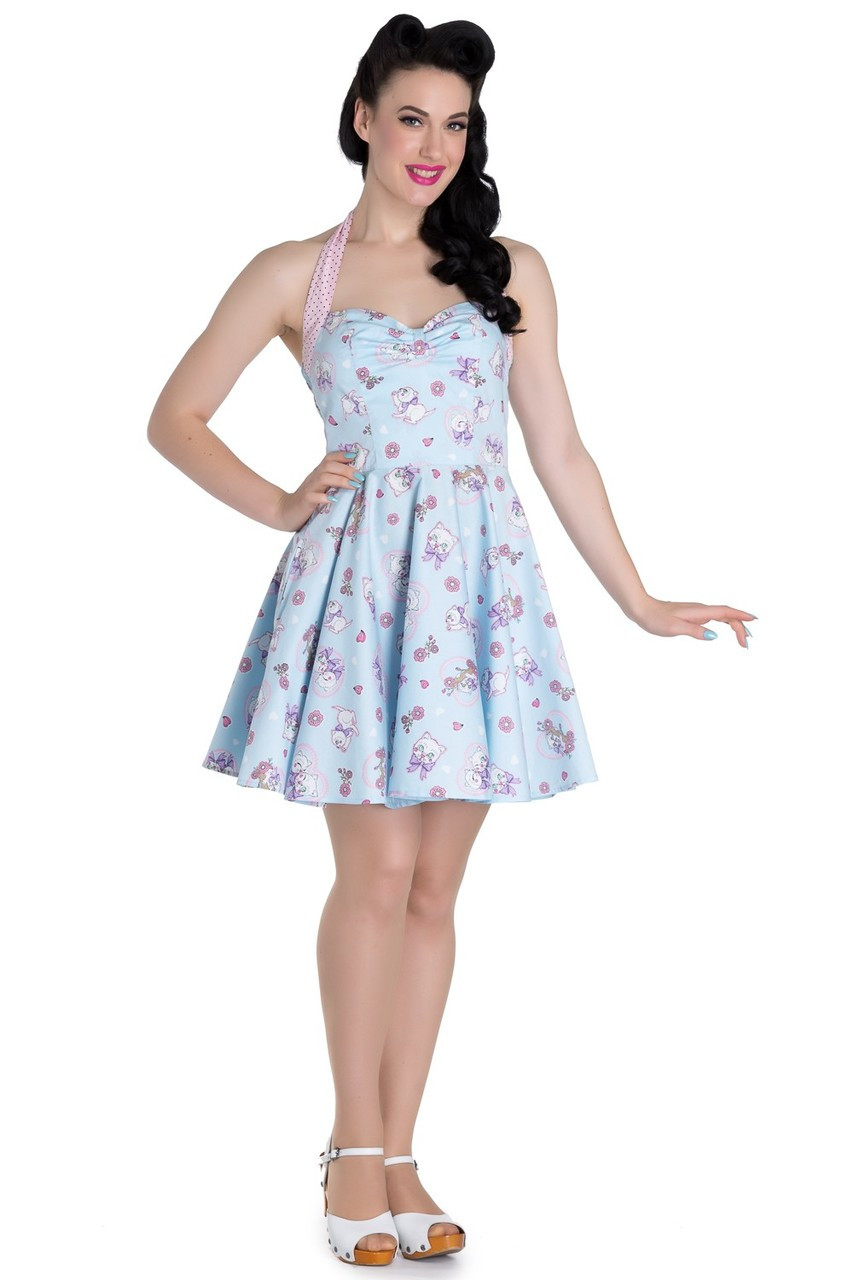 Hell Bunny Amelia Mini Dress: Blue - Large to 4XL - Suicide Glam Australia